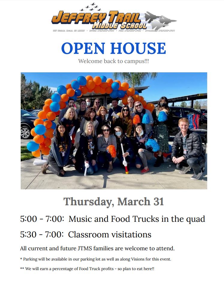 JTMS Open House 3/31/22 | Jeffrey Trail Middle School